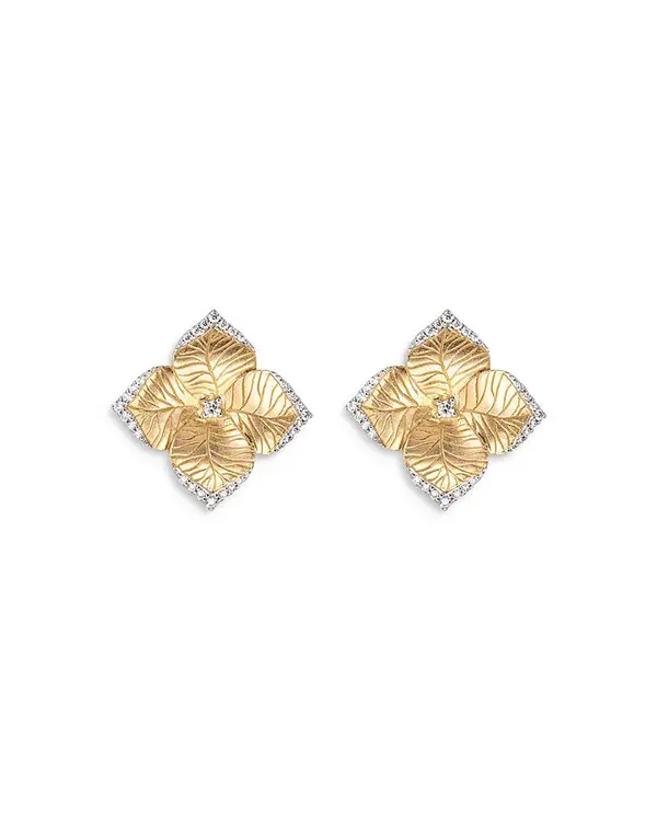 Piranesi 18k Yellow Oro Fiore Diamond Earrings - Gold