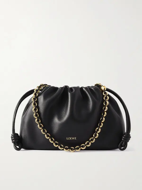 Loewe Flamenco Leather Clutch - Black