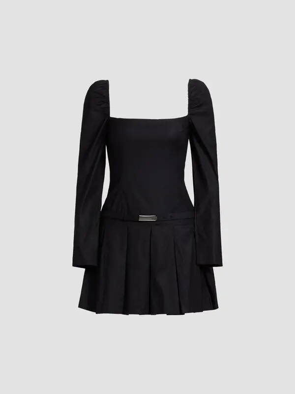 REFORMATION Luella Poplin Square-neck Minidress