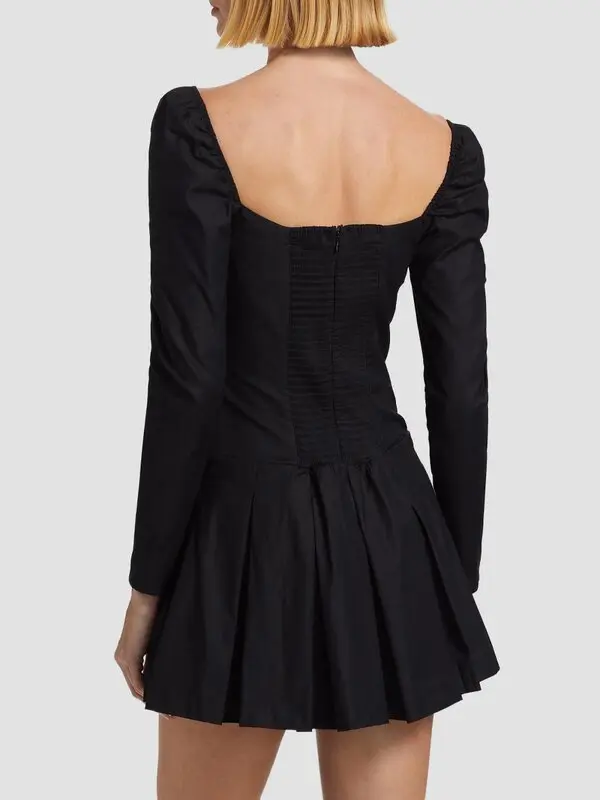 REFORMATION Luella Poplin Square-neck Minidress
