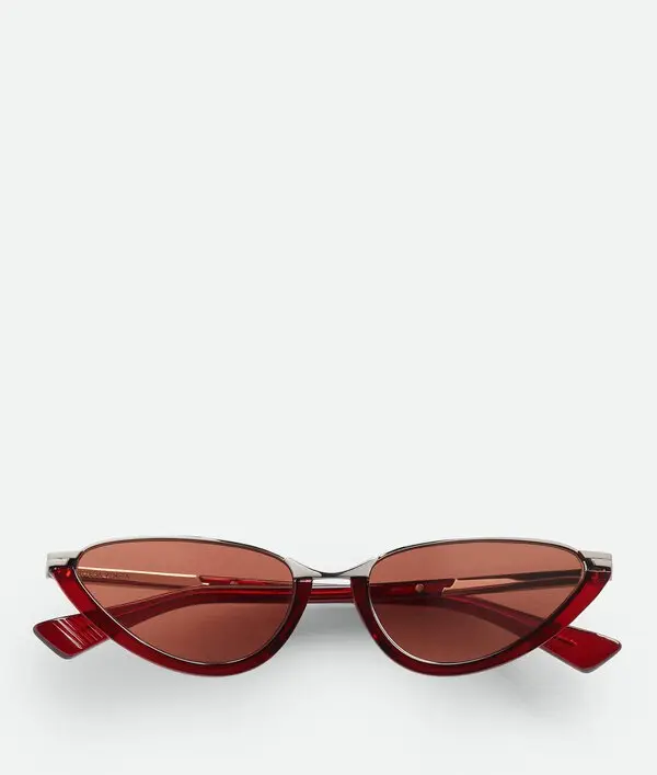 BOTTEGA  VENETA Bottega Veneta Cat Eye Sunglasses - Red/brown