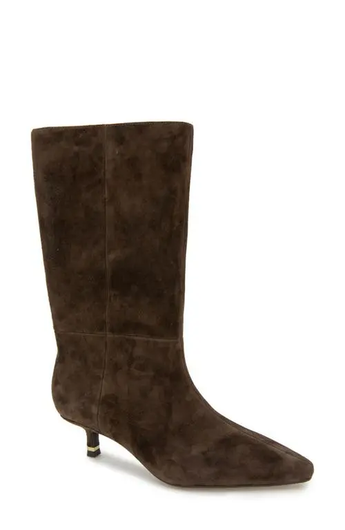 KENNETH COLE Meryl Pointed Toe Boots - Chocolate Suede
