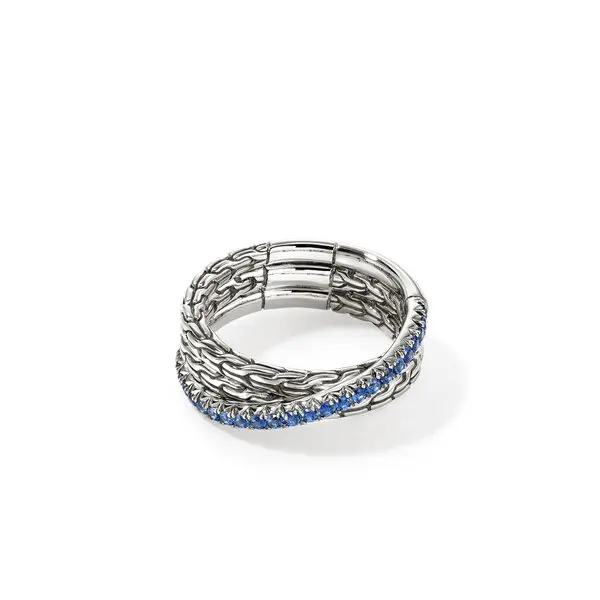 John Hardy Jh Essential Pavé Crossover Ring - Sterling Silver
