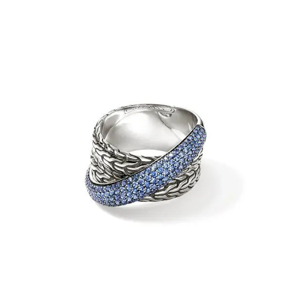 John Hardy Essential Pavé Crossover Ring - Sterling Silver