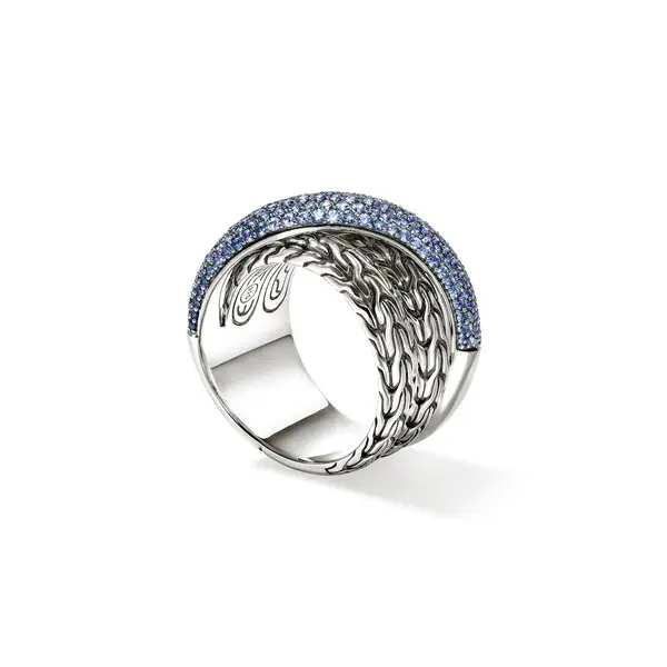 John Hardy Essential Pavé Crossover Ring - Sterling Silver