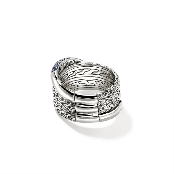 John Hardy Essential Pavé Crossover Ring - Sterling Silver
