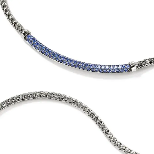 John Hardy Essential Pave Gemstones Necklace - Sterling Silver
