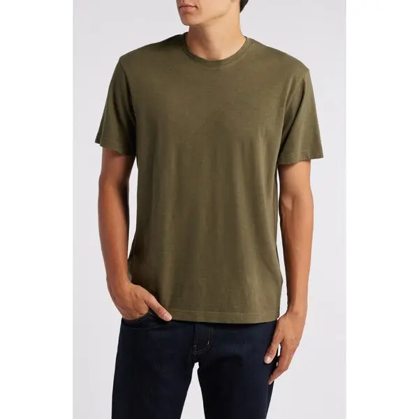Treasure & Bond Lived In Slub Jersey Crewneck T-shirt - Olive Night