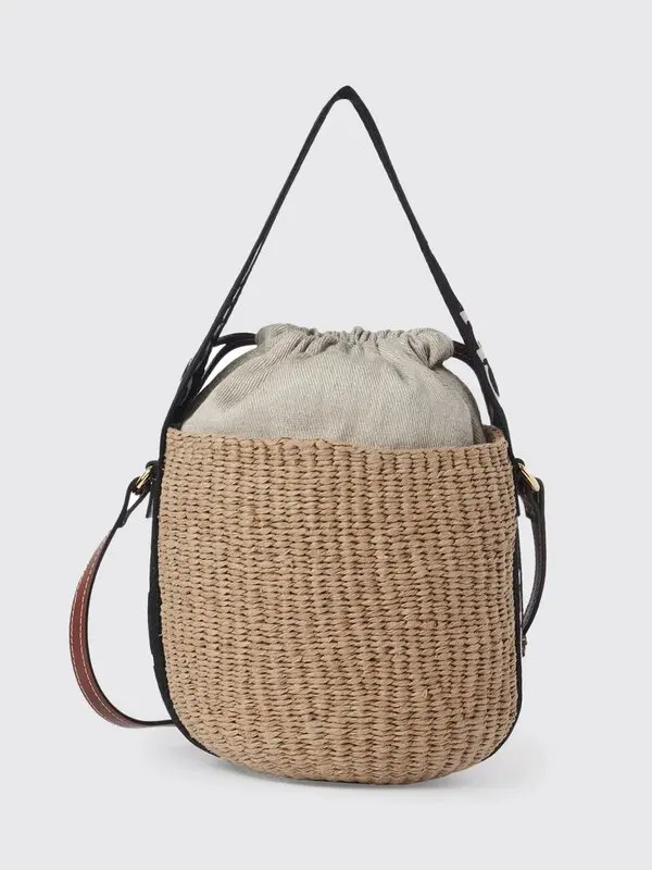 Chloé Raffia Mini Bucket Bag - Black