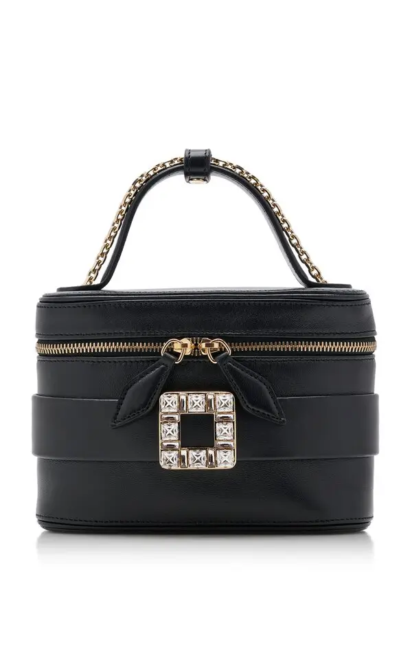 ROGER VIVIER Crystal Buckle Micro Vanity Bag - Black