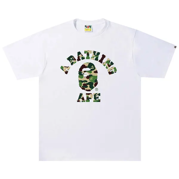 A BATHING APE Abc Camo College Tee /green - White