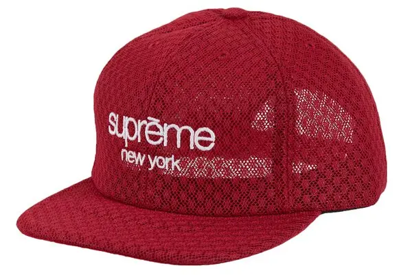 Supreme Classic Logo Air Mesh Cap - Red