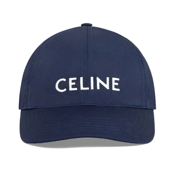 Celine Cotton Baseball Cap - Navy Blue