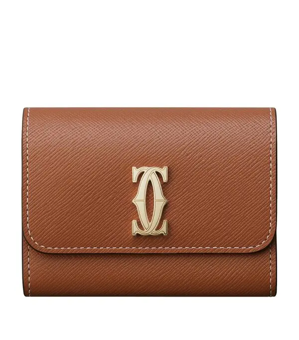 Cartier Mini Leather C De Wallet - Brown