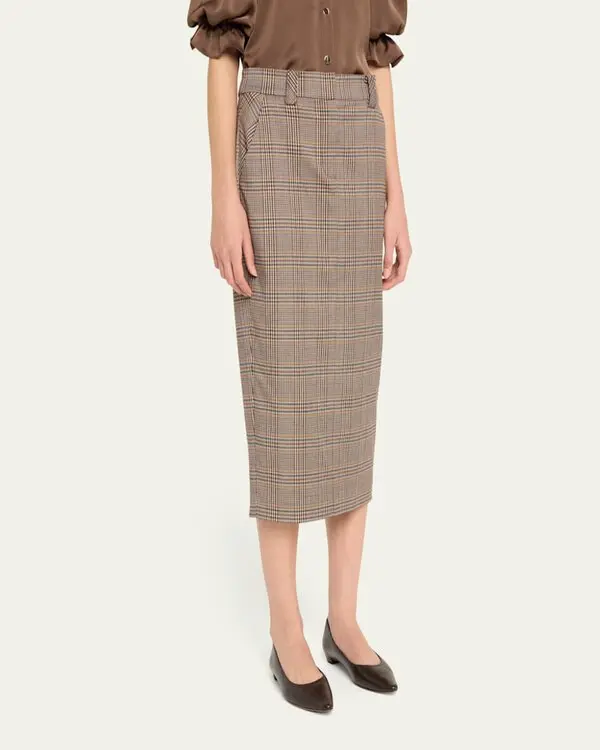Ramy Brook Clarissa Plaid Midi Skirt