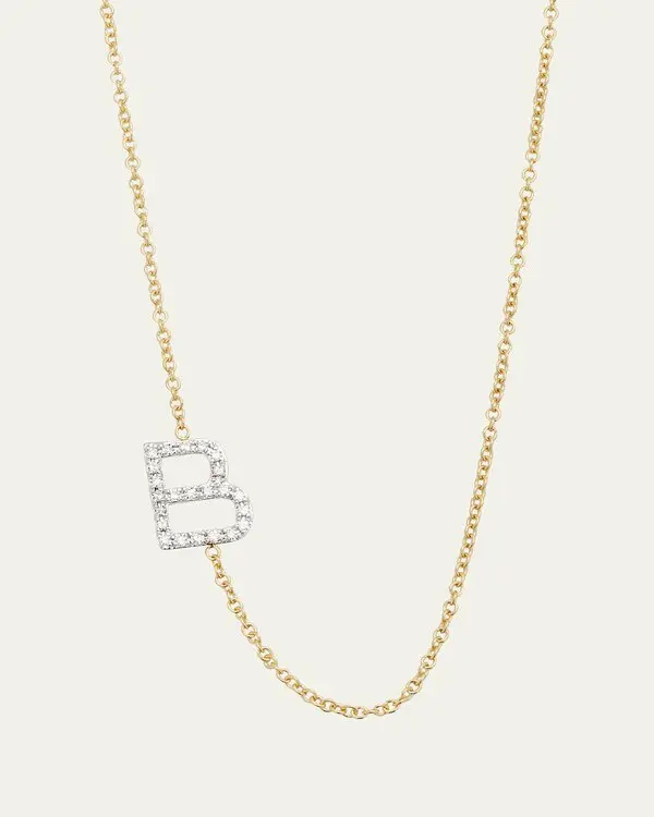 ZOE LEV Diamond Initial Necklace - Gold