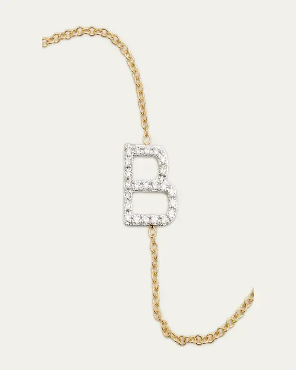 ZOE LEV Diamond Initial Necklace