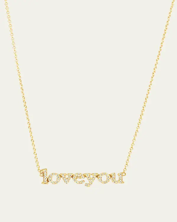 JENNIFER MEYER 18k Diamond "love You" Pendant Necklace