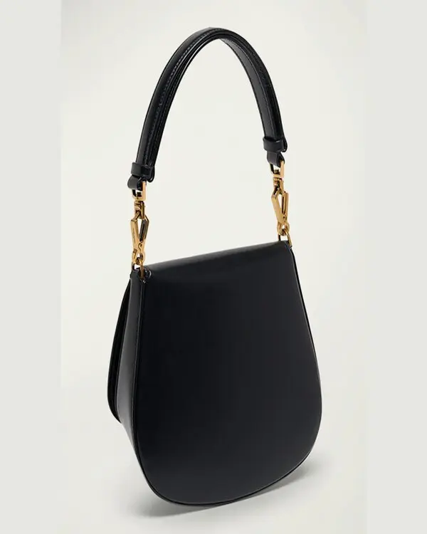 Saint Laurent Voltaire Top-handle Bag In Smooth Leather - Nero