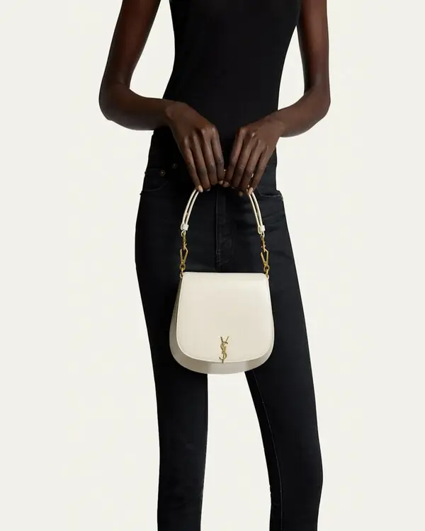 Saint Laurent Voltaire Top-handle Bag In Smooth Leather - Nero