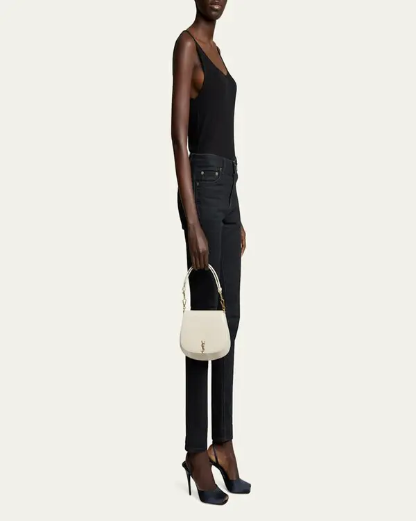 Saint Laurent Voltaire Top-handle Bag In Smooth Leather - Nero