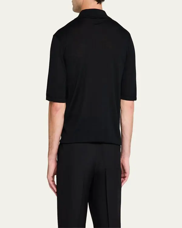 Saint Laurent Fine Gauge Wool Polo Shirt