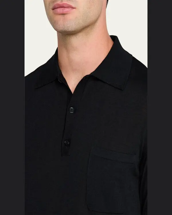 Saint Laurent Fine Gauge Wool Polo Shirt