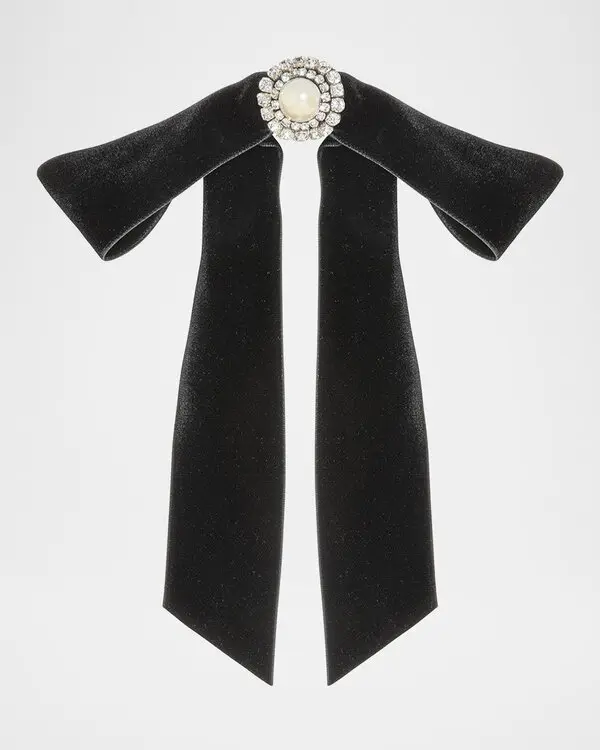 JENNIFER BEHR Rory Embellished Bow Barrette - Black