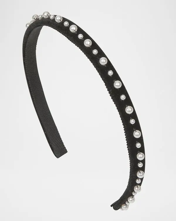 JENNIFER BEHR Lulu Velvet Headband - Black