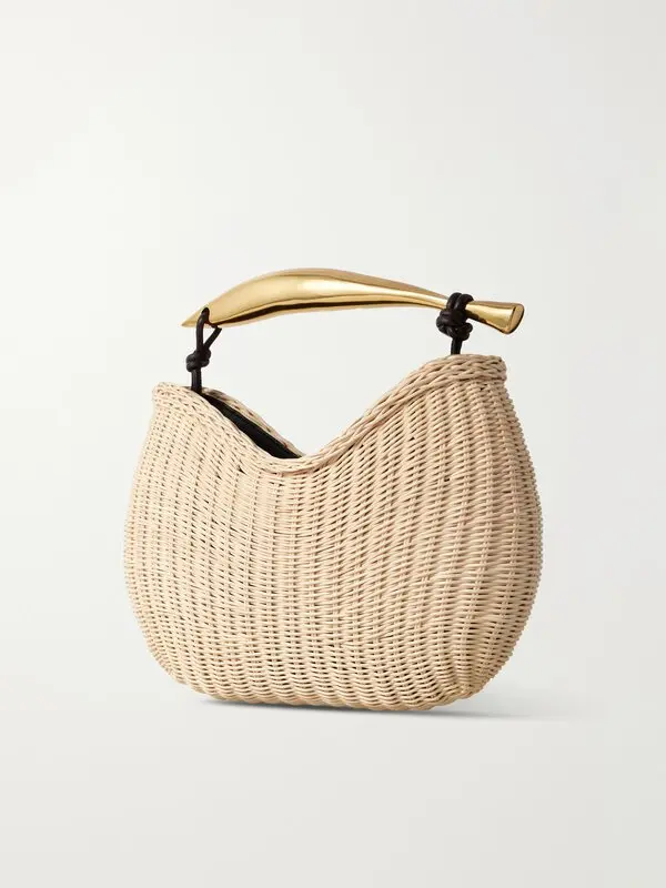 Bottega Veneta Sardine Small Raffia Shoulder Bag