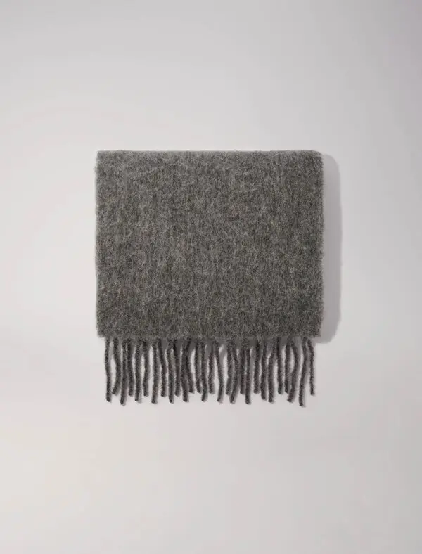 Maje Woman's Alpaca Alpaca Blend Scarf - Anthracite Grey