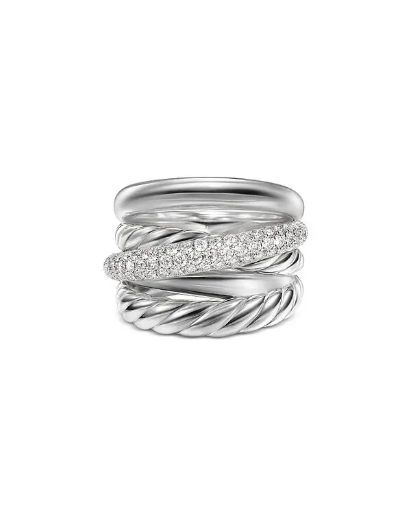 David Yurman Crossover Five-row Ring - Silver