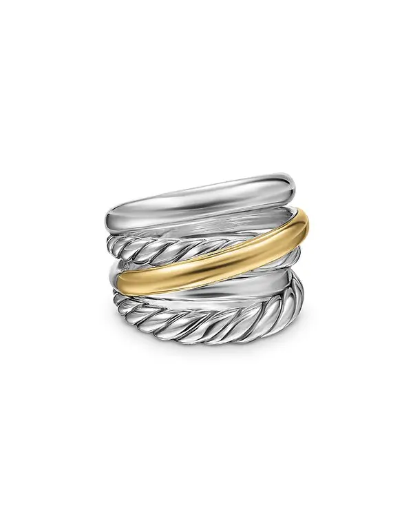 David Yurman Crossover Five-row Ring - Silver/gold