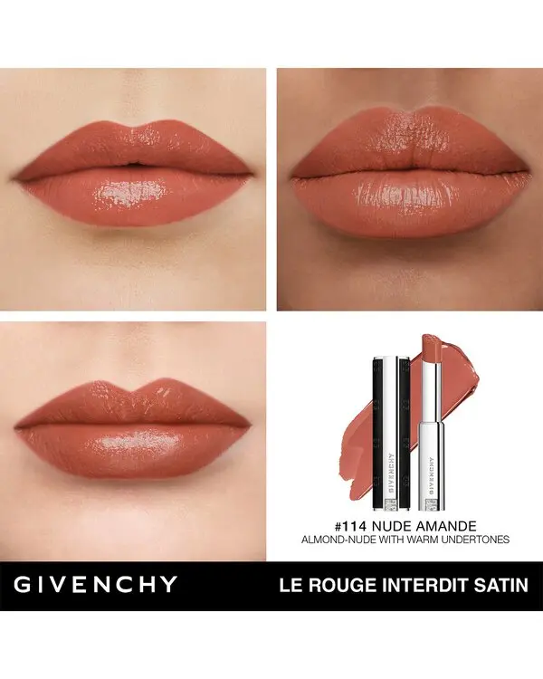 Givenchy Le Rouge Interdit Satin Hydrating Lipstick - Nude Amande