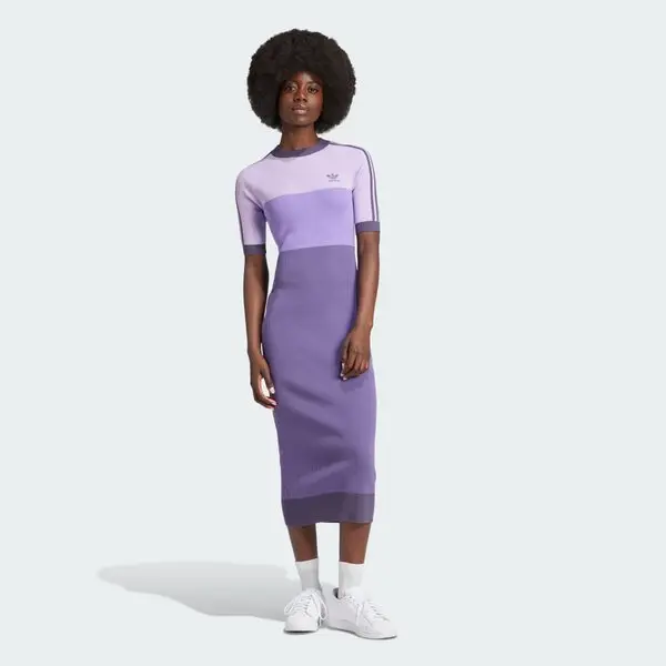 gradient knitting dress Gradient Abstract Body Print L/S Knit Maxi Dress