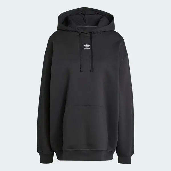 Adidas Essentials Oversized Fleece Hoodie - Black