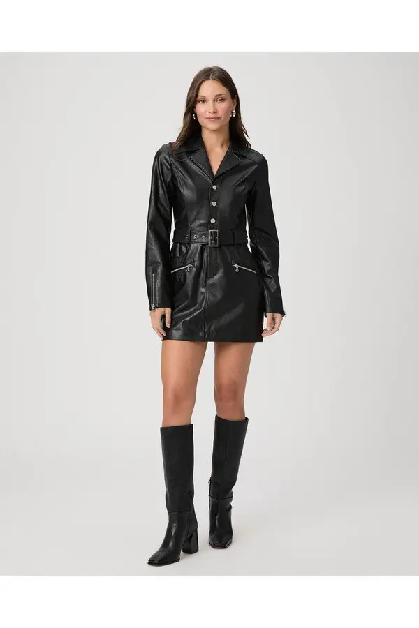 leather moto dress Paige Strada In Black - 50% Off related:binita-mini-dress-chiffon-peony-131