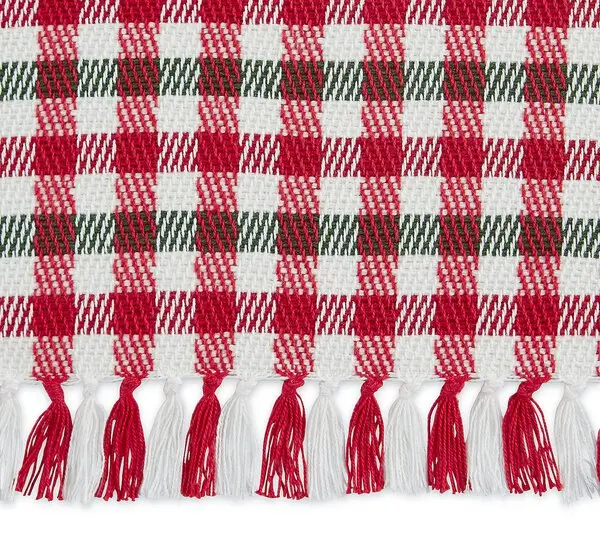 DESIGN IMPORTS Holiday Houndstooth Table Runner 14x72