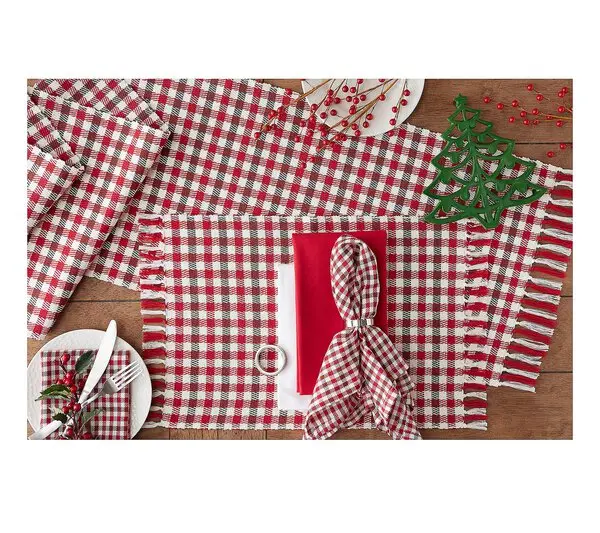 DESIGN IMPORTS Holiday Houndstooth Table Runner 14x72