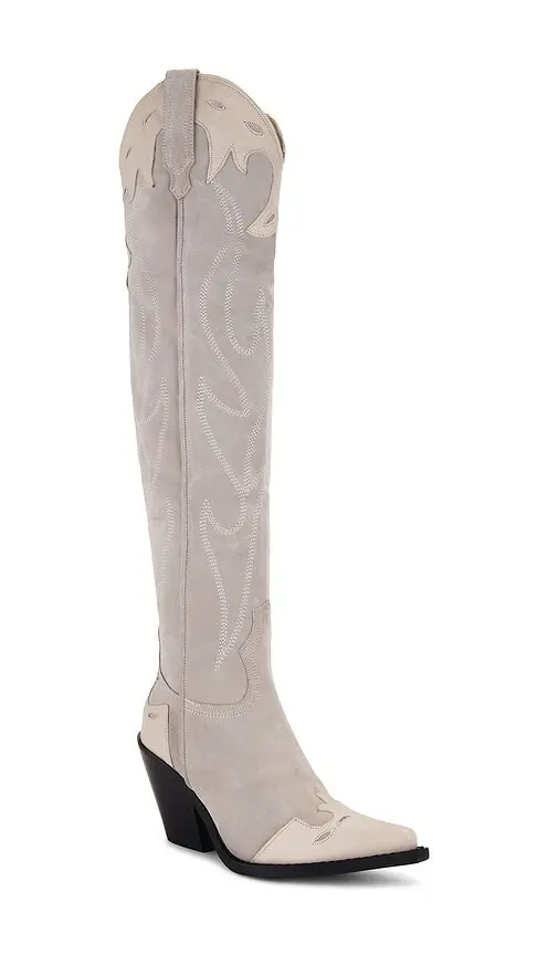 Free People Wild West Thigh High Boots - Dust Bunny