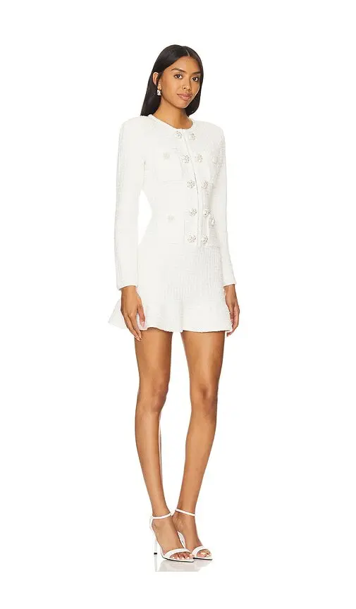 SELF-PORTRAIT Buttoned Knit Mini Dress