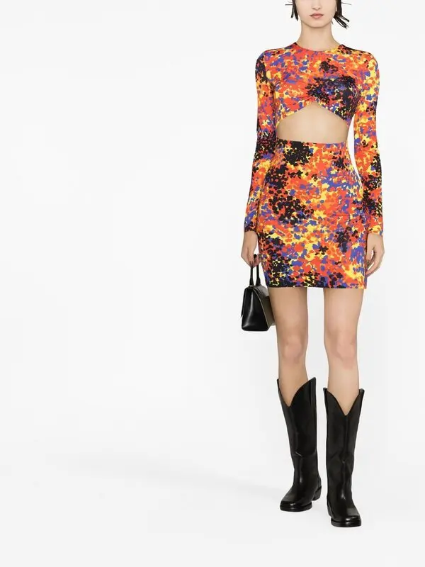 Dsquared2 Printed Cut Out Mini Dress