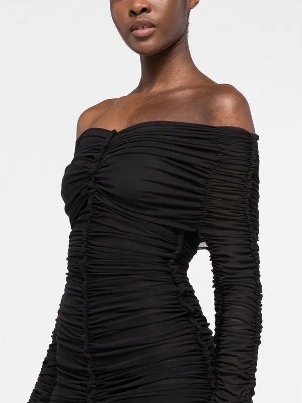 AZ FACTORY BY ESTER MANAS Ruched Off-shoulder Mini Dress