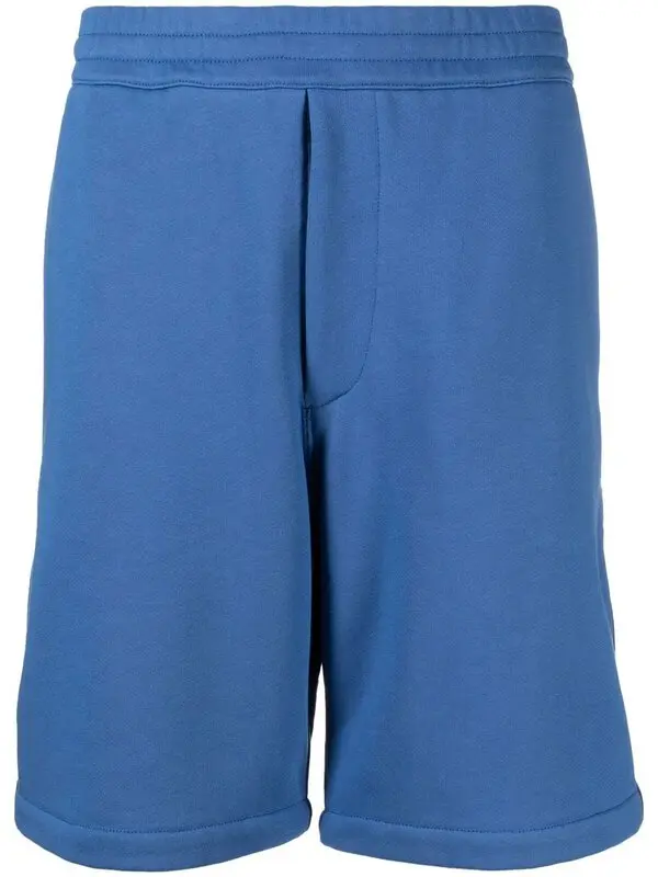 Alexander McQueen Logo Cotton Shorts - Blue