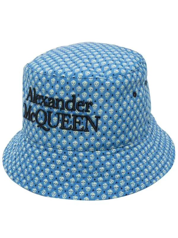 Alexander McQueen Skull-print Bucket Hat - Blue