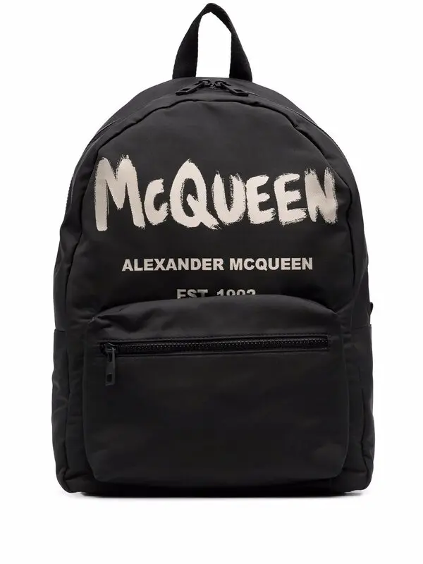 Alexander McQueen Graffiti Metropolitan Backpack - Black