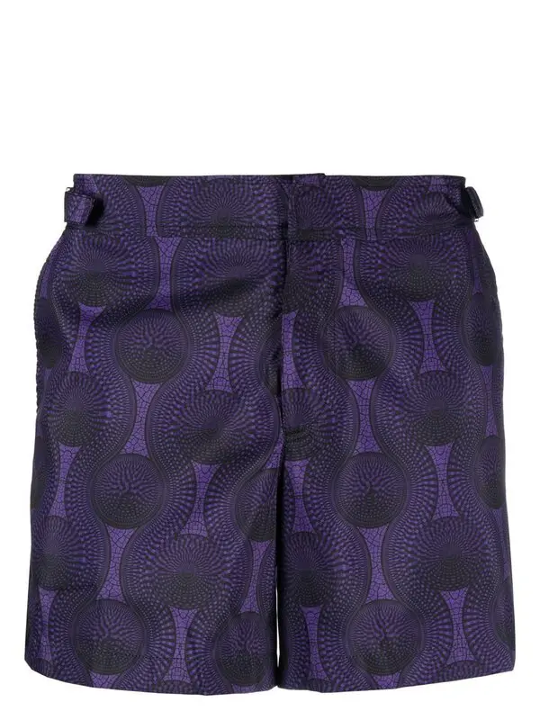 Ozwald Boateng Printed Swim Shorts - Purple