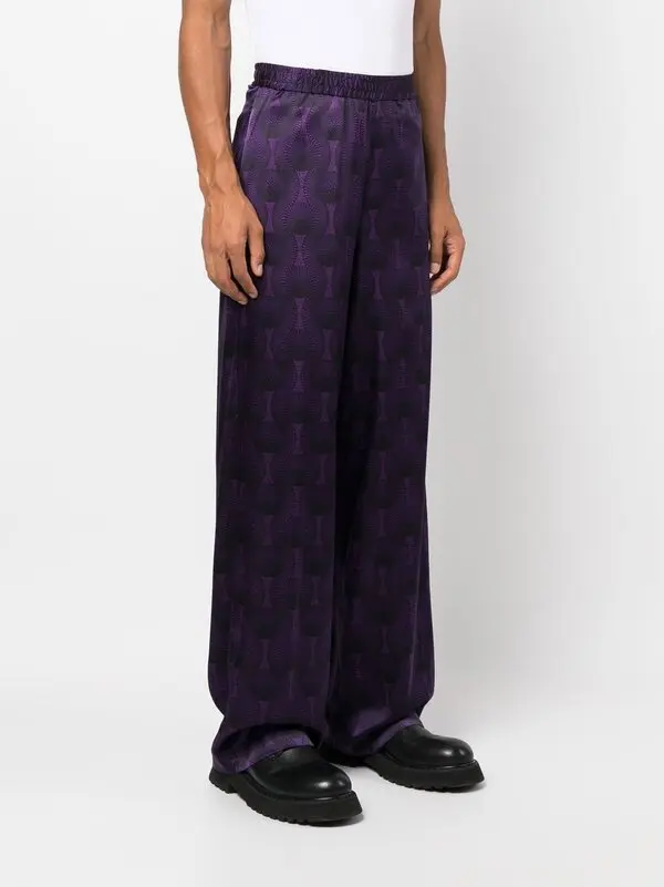 Ozwald Boateng Geometric Print Silk Trousers