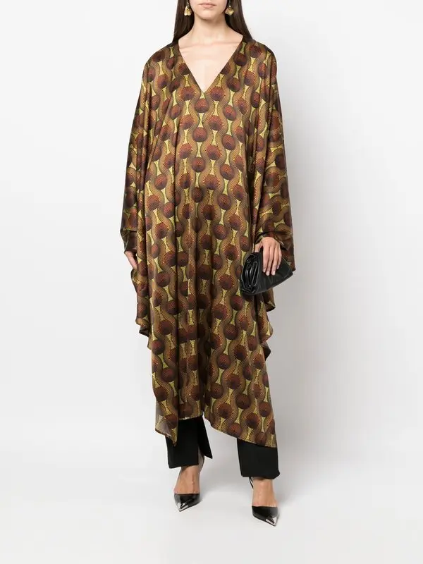 Ozwald Boateng Printed Silk Kaftan - Yellow