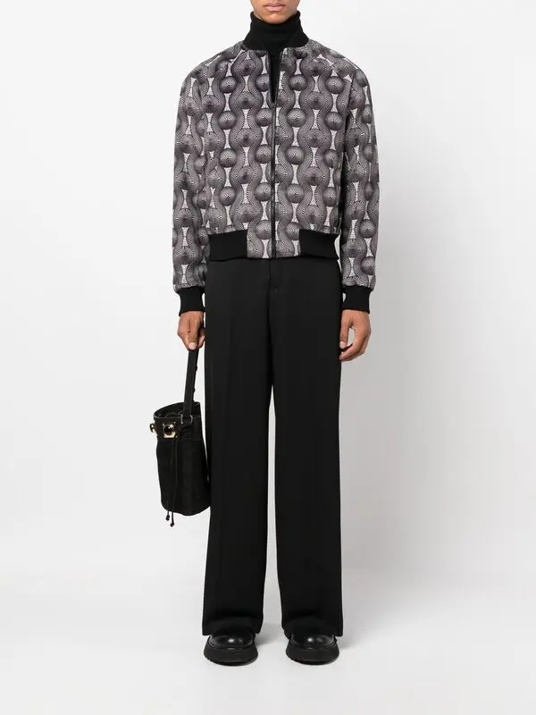 Ozwald Boateng Printed Velvet Bomber Jacket